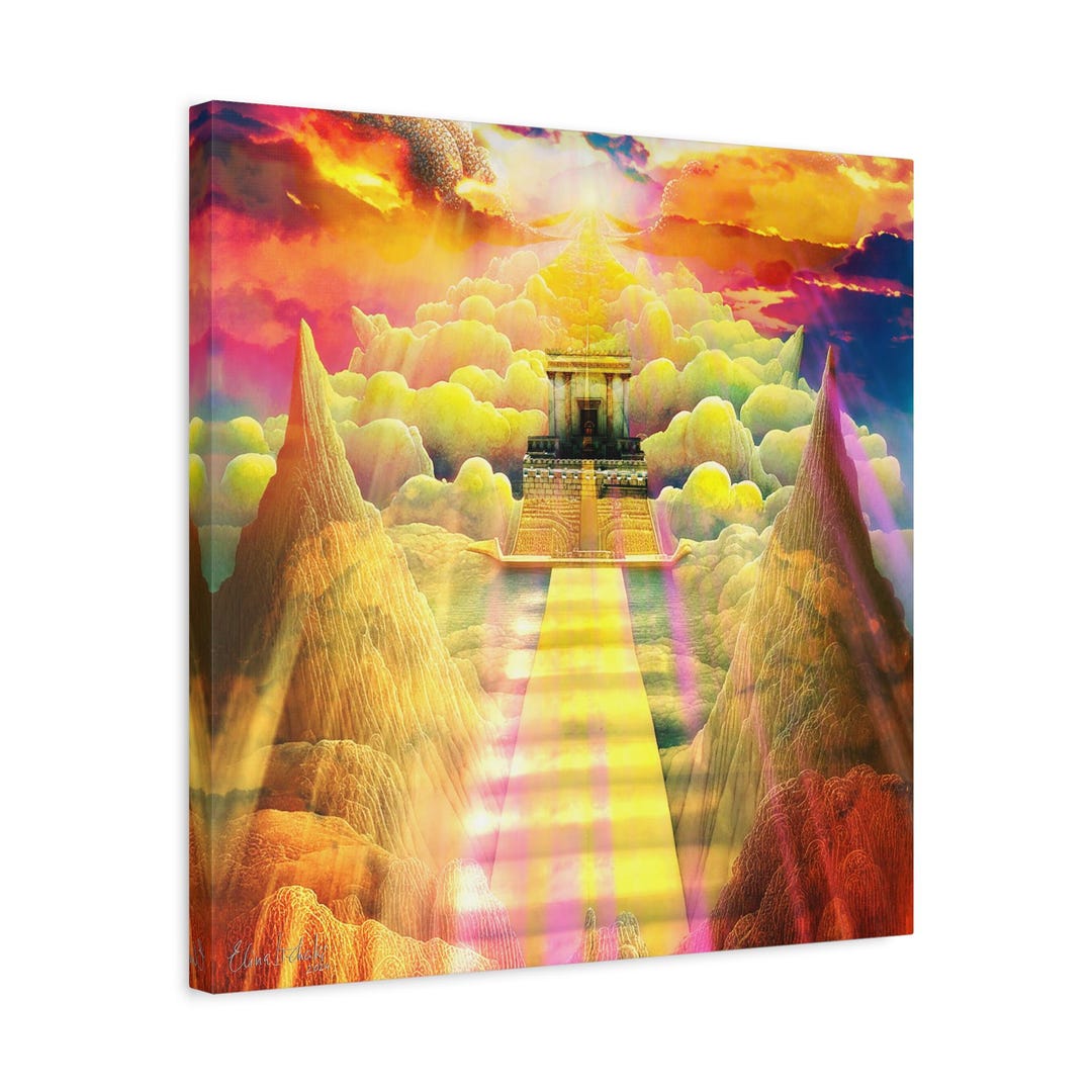 Third Temple Prophecy Judaica Art Print,beit Hamikdash,surreal Heavenly ...