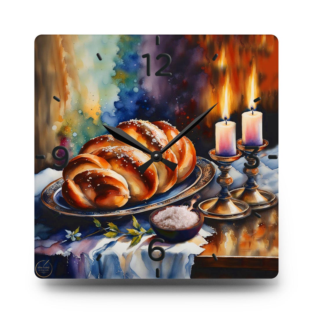 Shabat Shalom, Acrylic Wall Clock,personalized Perfect Gifts, Round ...