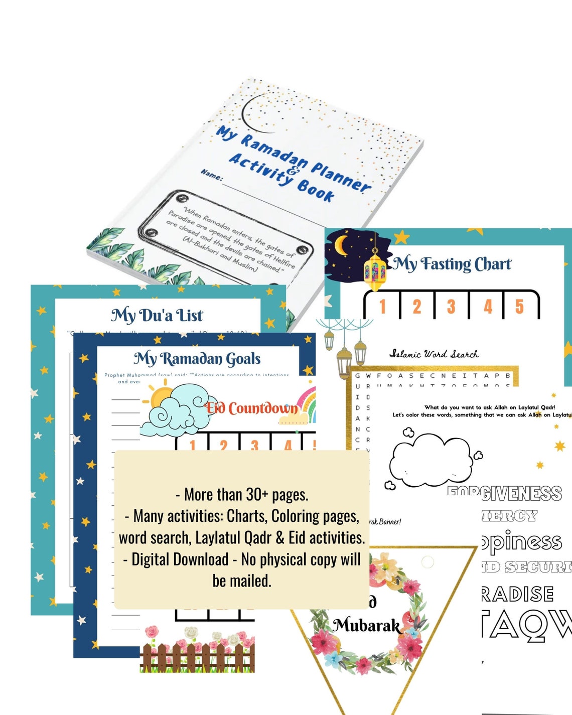 Kids Ramadan Planner & Activity Book, Ramadan Pack, Printable Ramadan ...