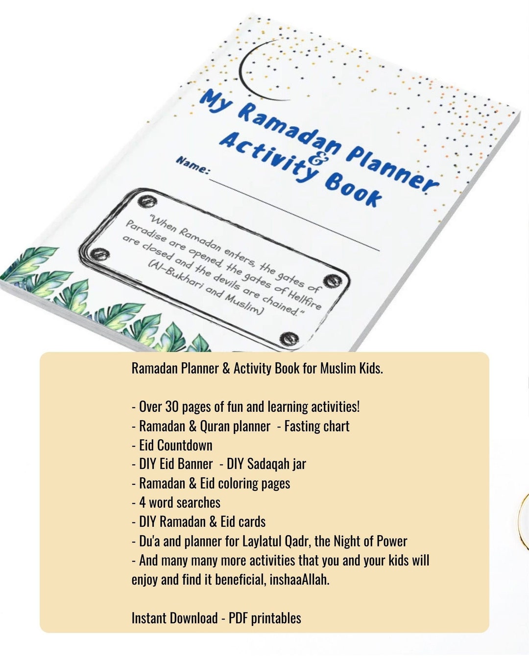 Kids Ramadan Planner & Activity Book, Ramadan Pack, Printable Ramadan ...