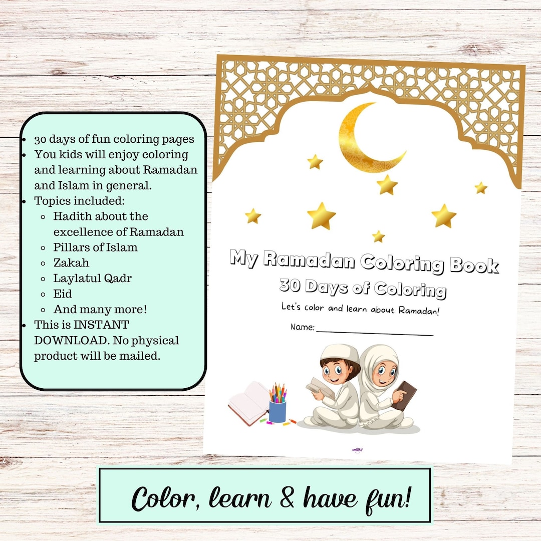 30 Days of Ramadan Coloring Activity Pack || Kids Ramadan Activity Pack ...