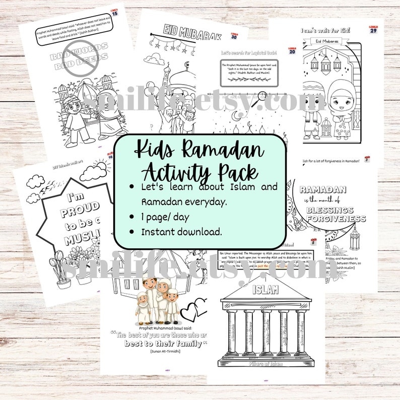30 Days of Ramadan Coloring Activity Pack Kids Ramadan Activity Pack ...