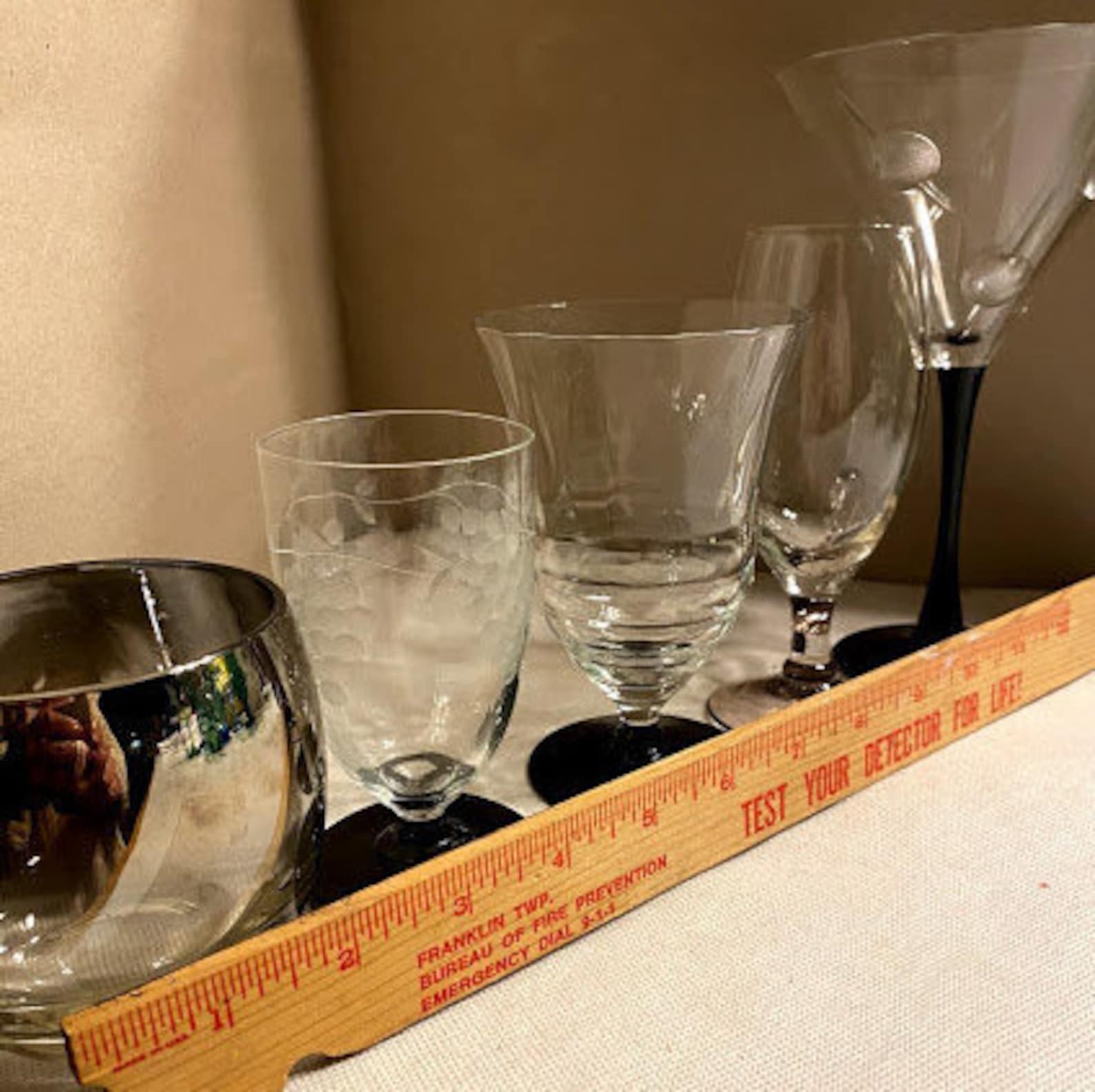 Vintage Black Stemmed/themed Glassware/ Glassware - Etsy