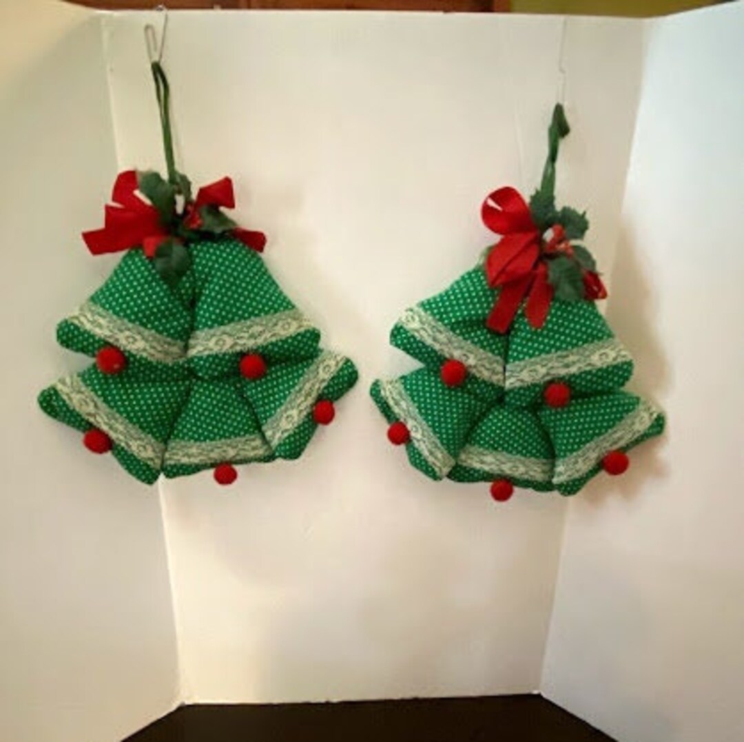 Pair of Handmade Stuffed Bell Shaped Christmas Decor - Etsy