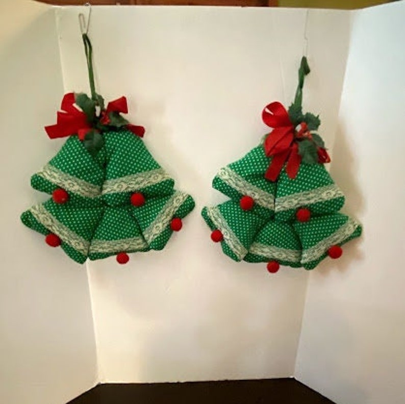 Pair of Handmade Stuffed Bell Shaped Christmas Decor - Etsy