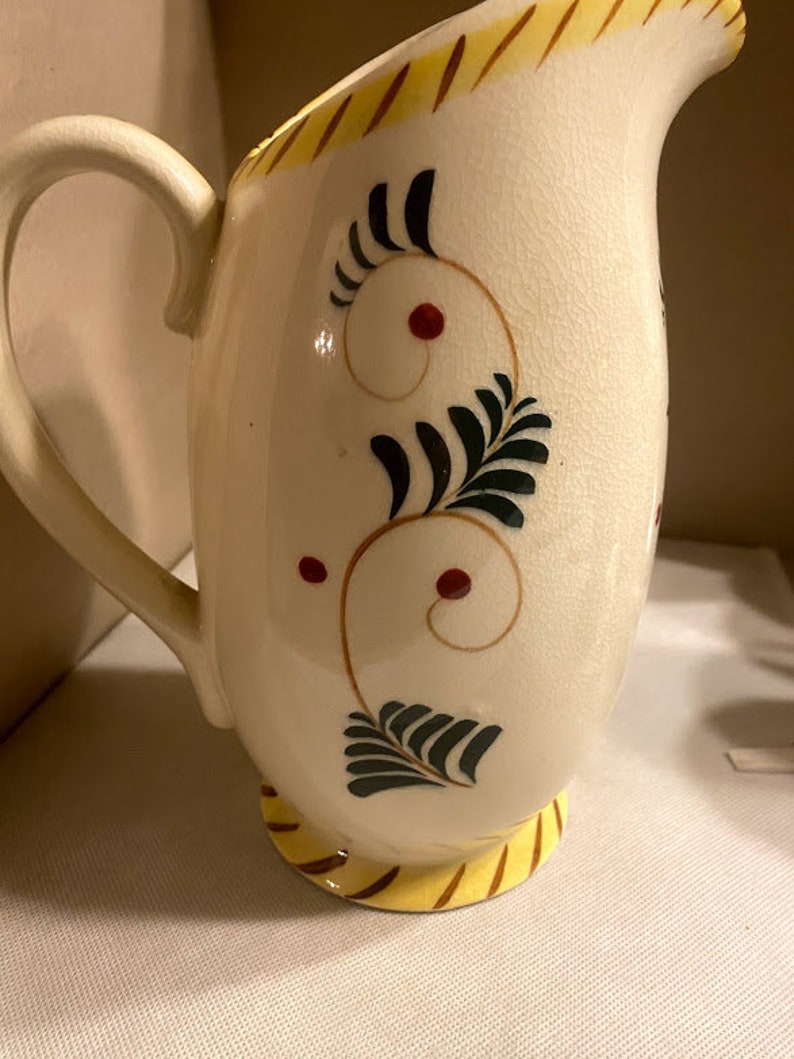 Vintage Hand Painted Ceramic Pitcher With Matching Ceramic - Etsy