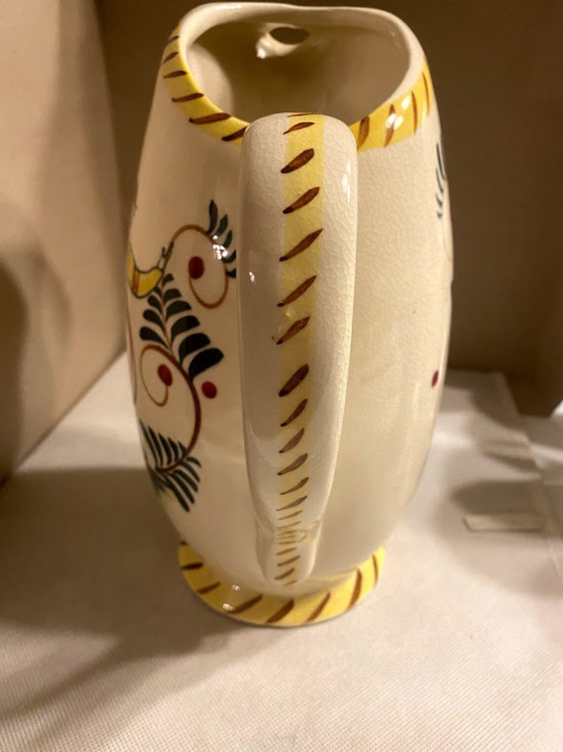 Vintage Hand Painted Ceramic Pitcher with Matching Ceramic | Etsy