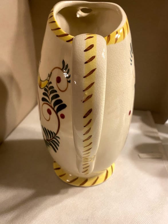 Vintage Hand Painted Ceramic Pitcher With Matching Ceramic - Etsy