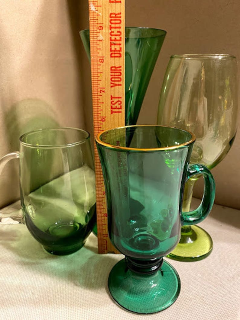 Vintage Green Glassware/ Favorite Glass | Etsy