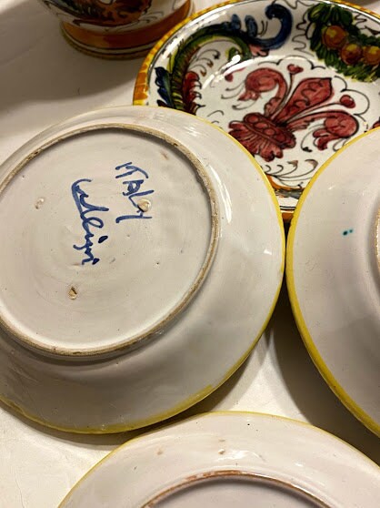 Cellini Italian Hand Painted Redware Pottery Espresso set w/ | Etsy