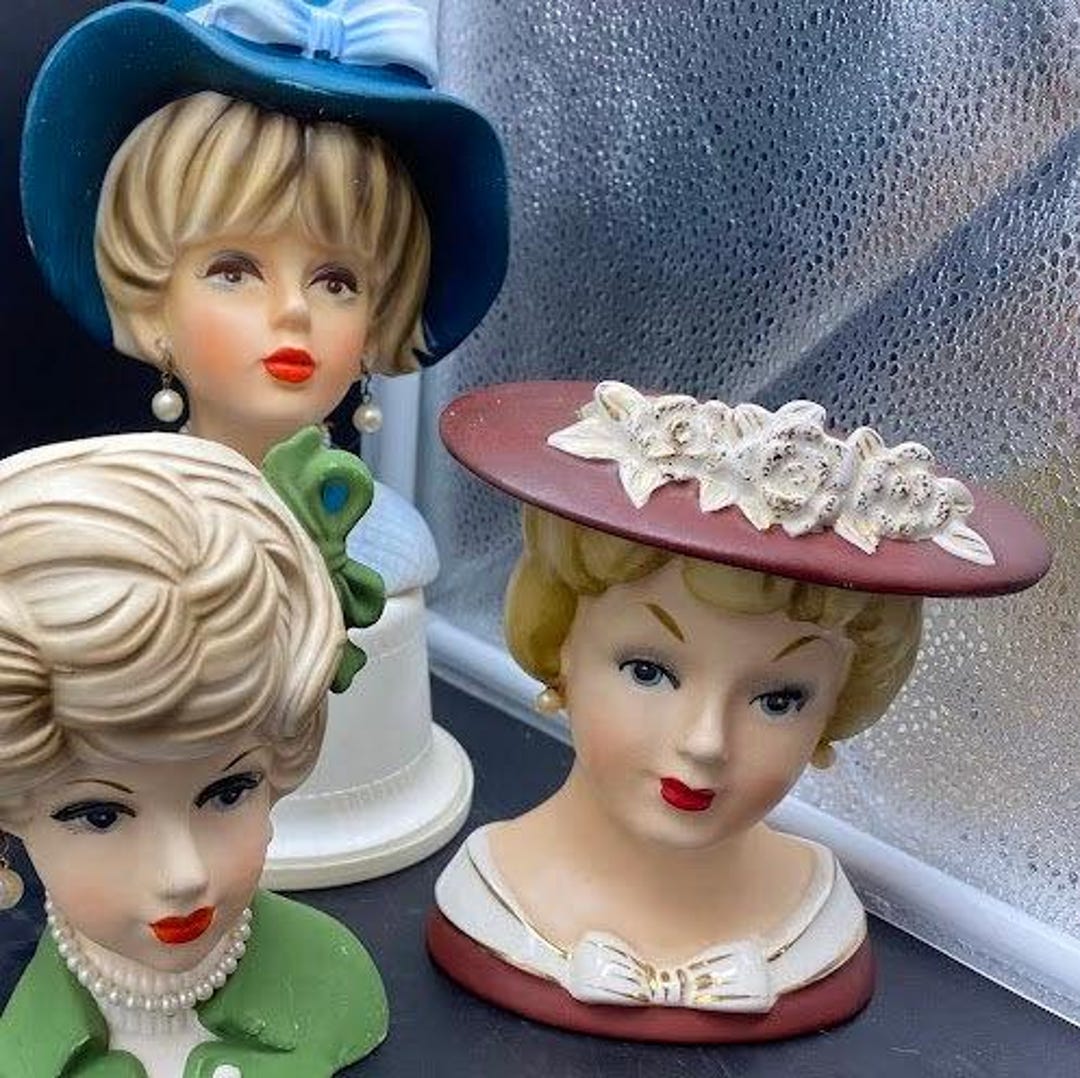 Glamorous Vintage Head Vase Napco and Relpo - Etsy