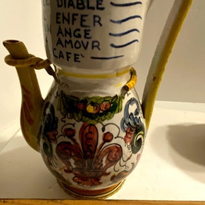 Cellini Italian Hand Painted Redware Pottery Espresso Set W/ Pot ...