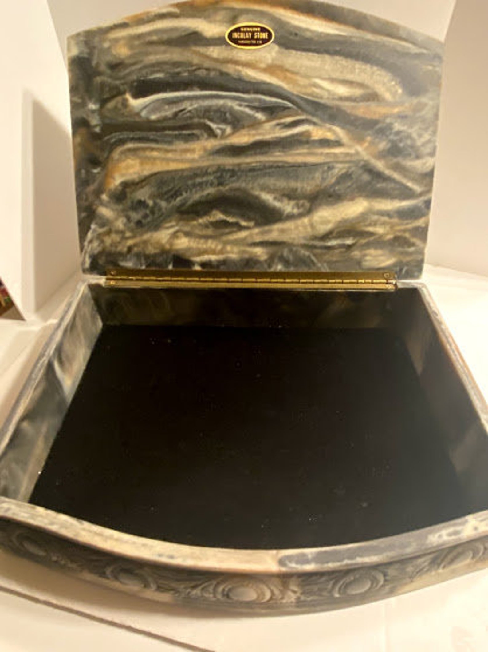 Vintage Genuine Incolay Stone Jewelry Box Large 12x9 | Etsy