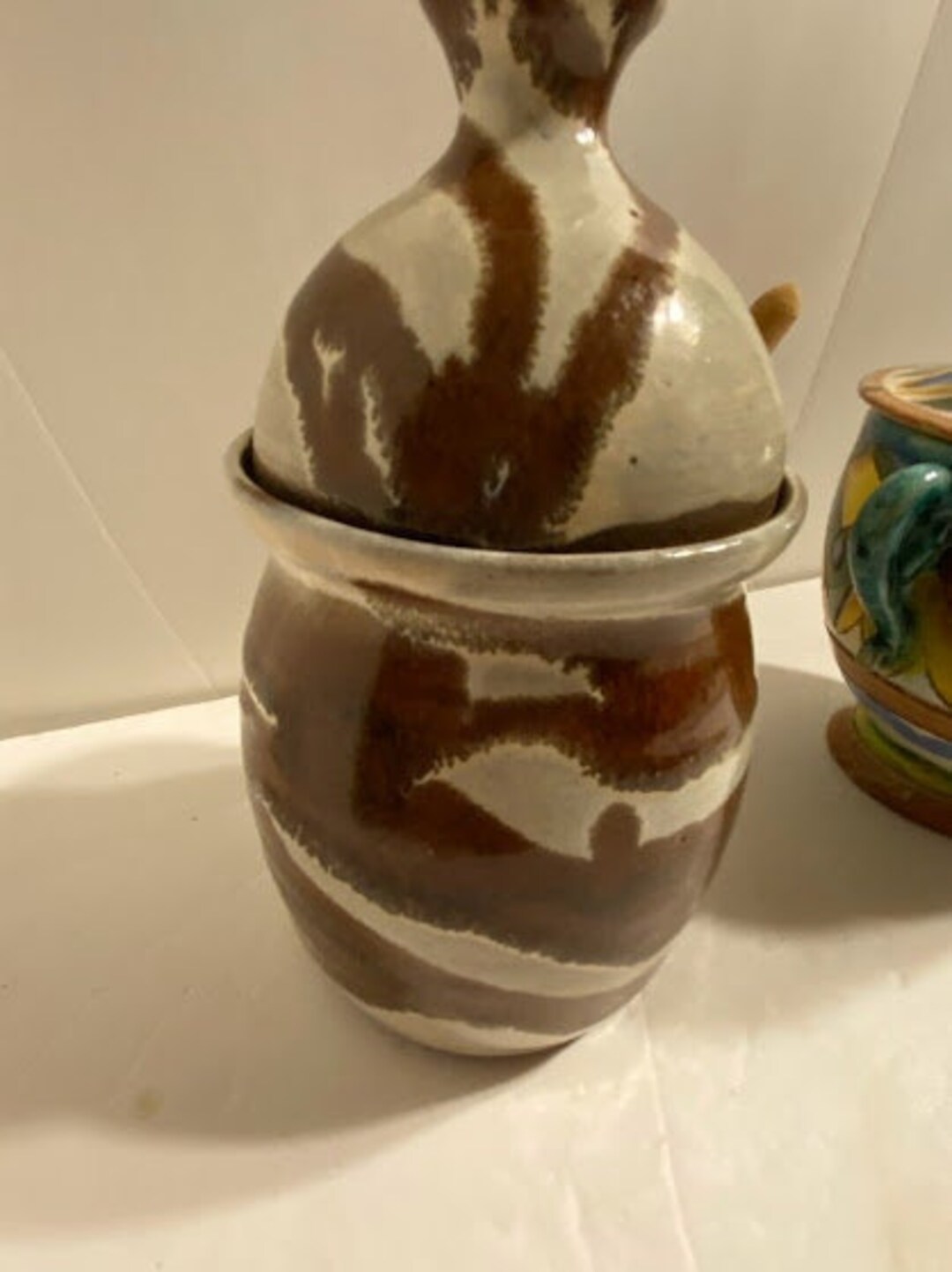Choice 1. Marsh Pottery Lidded Jar W/honey Spoon 2. Assisi Italy ...