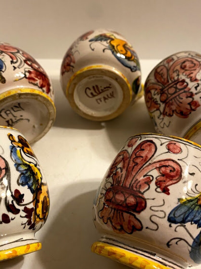 Cellini Italian Hand Painted Redware Pottery Espresso Set W/ - Etsy