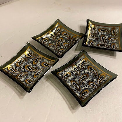 Vintage Smoked Glass Mid-century Design Open Salts - Etsy