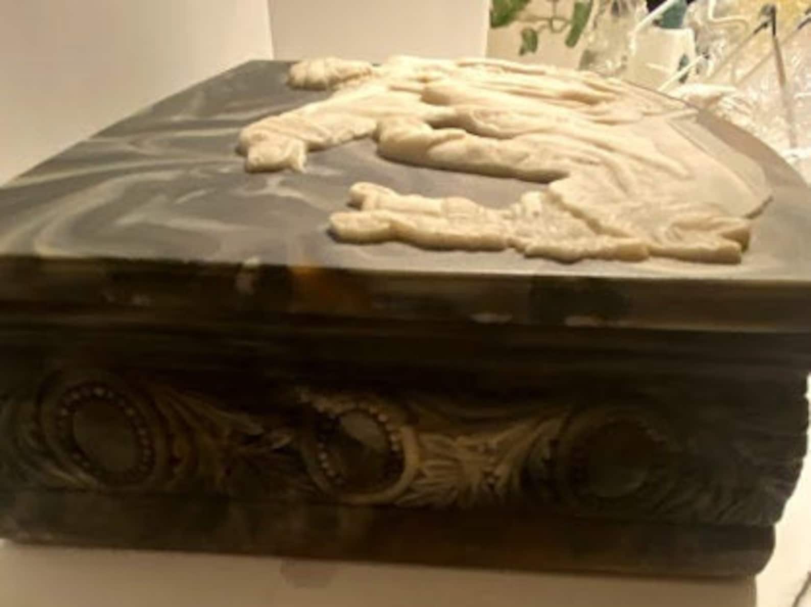 Vintage Genuine Incolay Stone Jewelry Box Large 12x9 | Etsy