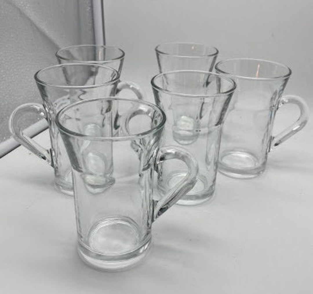 Set of 6 Glass Coffee, Espresso Mugs - Made in Italy 6oz. - Etsy