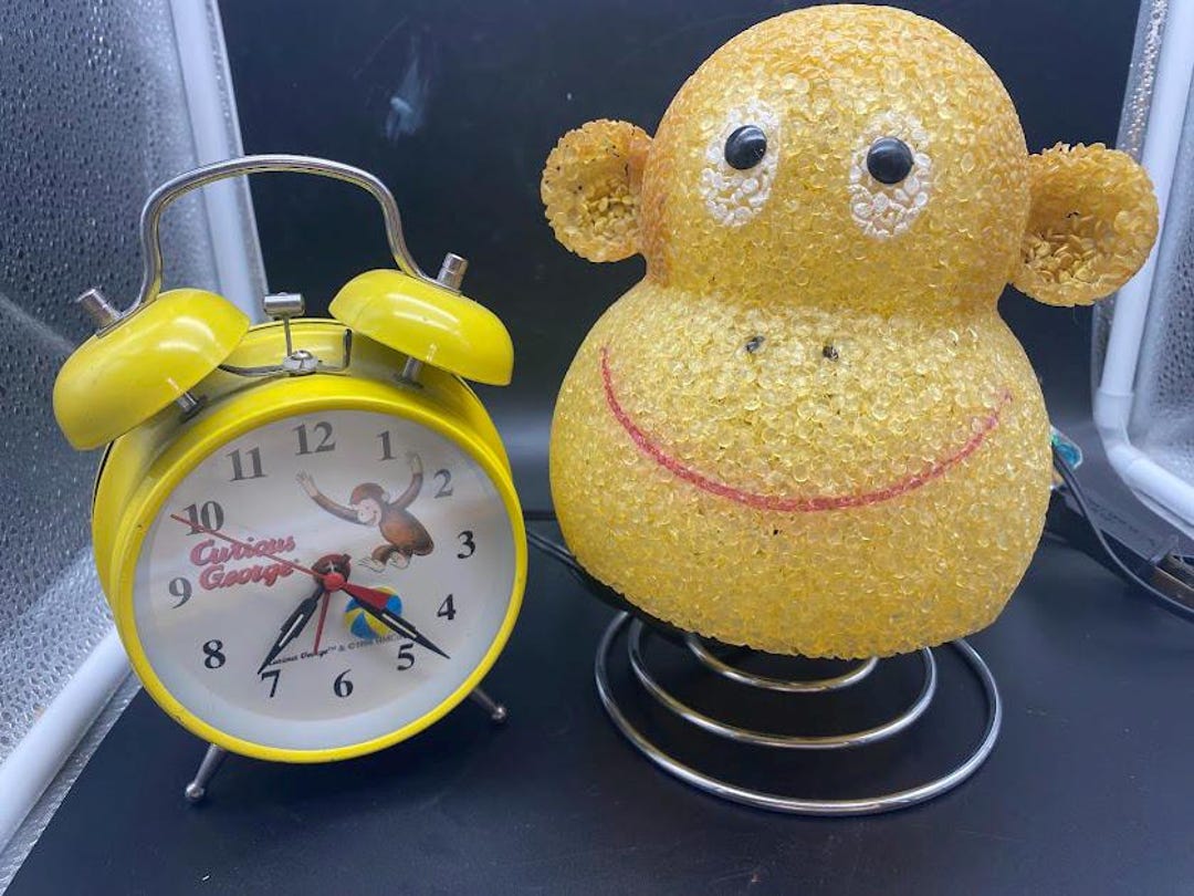 Curious George Nightstand Set Clock and Bedside Popcorn Light - Etsy