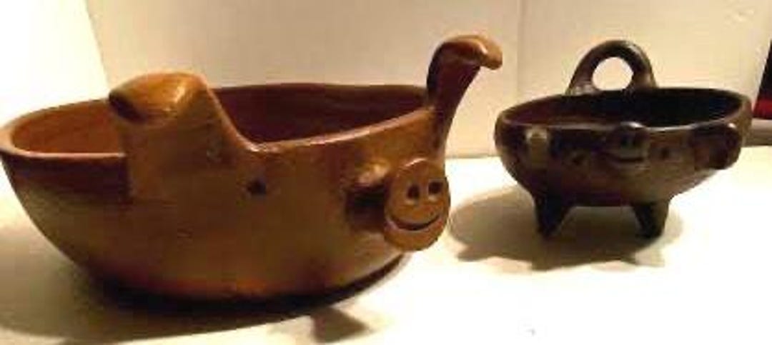 Handmade "piggy" Pottery ~ Pomaireware ~ Chilean Pottery ACTU Chile - Etsy