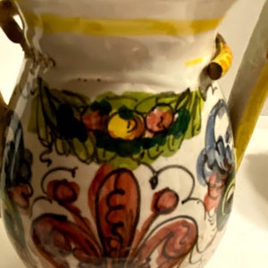 Cellini Italian Hand Painted Redware Pottery Espresso Set W/ Pot ...