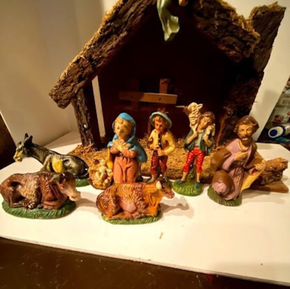Vintage Italian Nativity Set With Manger All That You See - Etsy