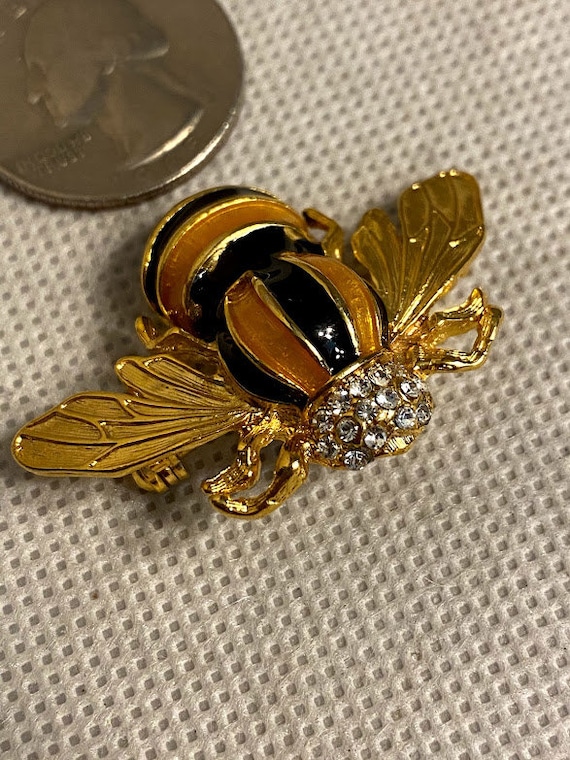 Vintage bee brooch pin - Gem
