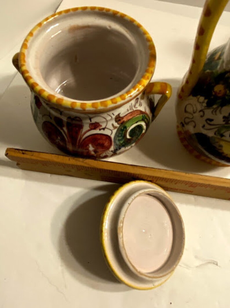 Cellini Italian Hand Painted Redware Pottery Espresso Set W/ - Etsy