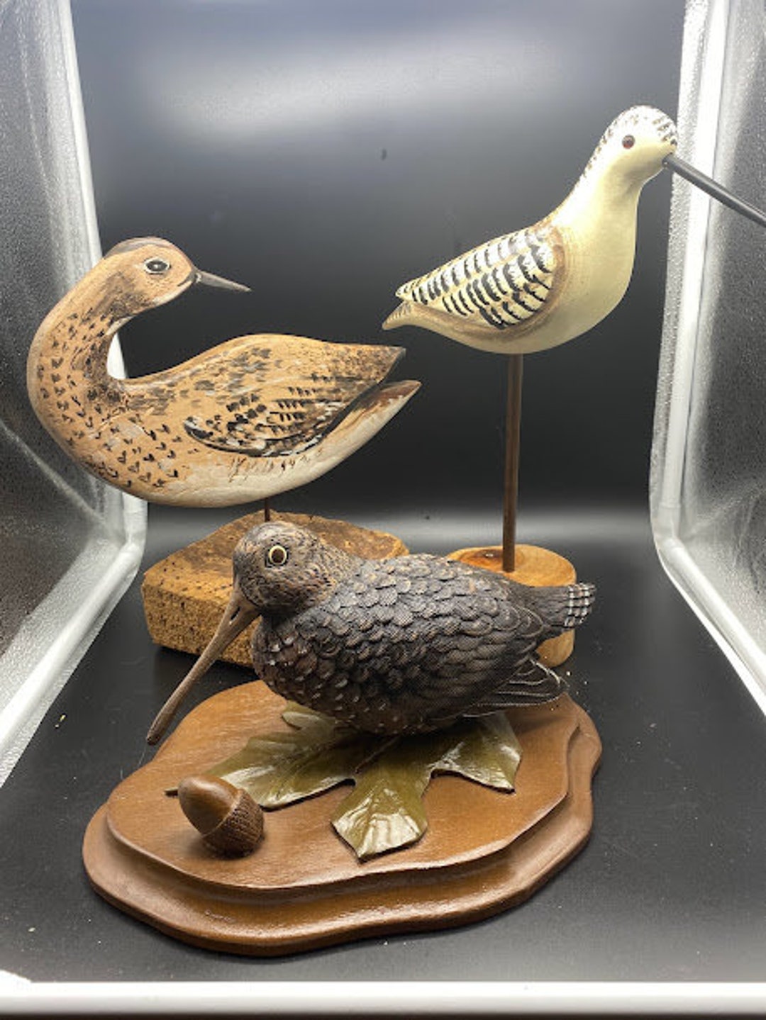 Choice Hand Painted Carved Wood Shore Bird Decor Woodcock Wader ...