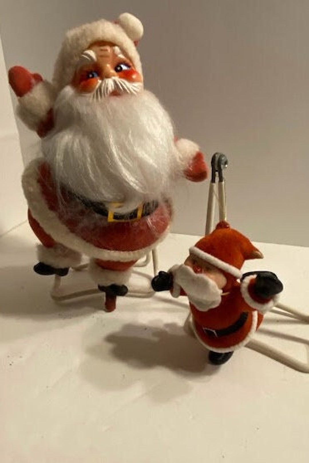 Vintage Mid-century Felt Flocked Santa Collection - Etsy