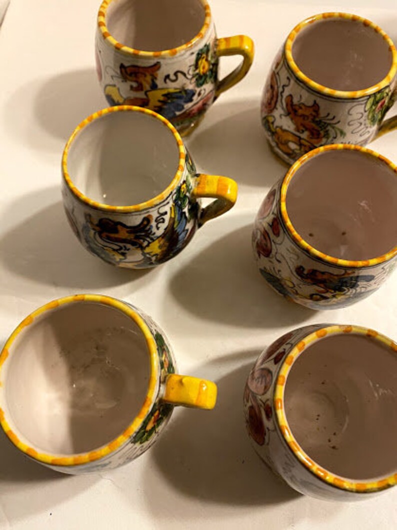 Cellini Italian Hand Painted Redware Pottery Espresso Set W/ - Etsy