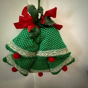 Pair of Handmade Stuffed Bell Shaped Christmas Decor - Etsy