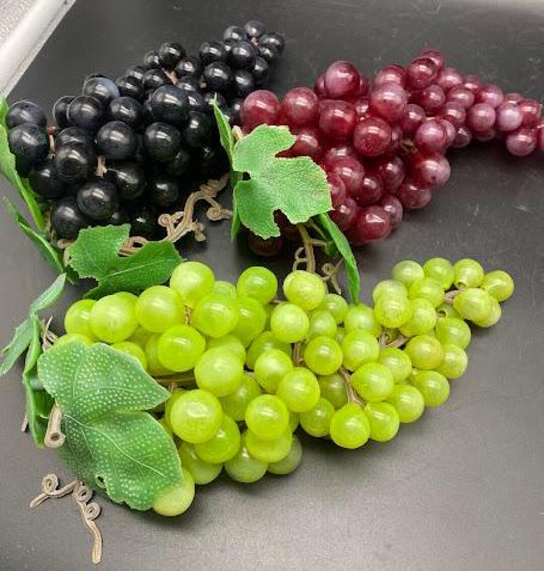 Set of 3 Faux Plastic Grapes Green,red, Purple - Etsy