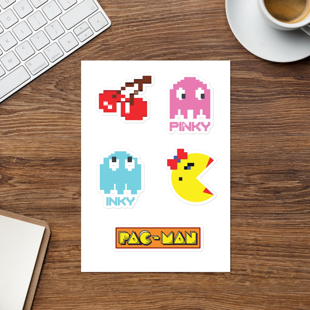 Sticker Sheet pacman pacmanstickers blinky inky - Etsy
