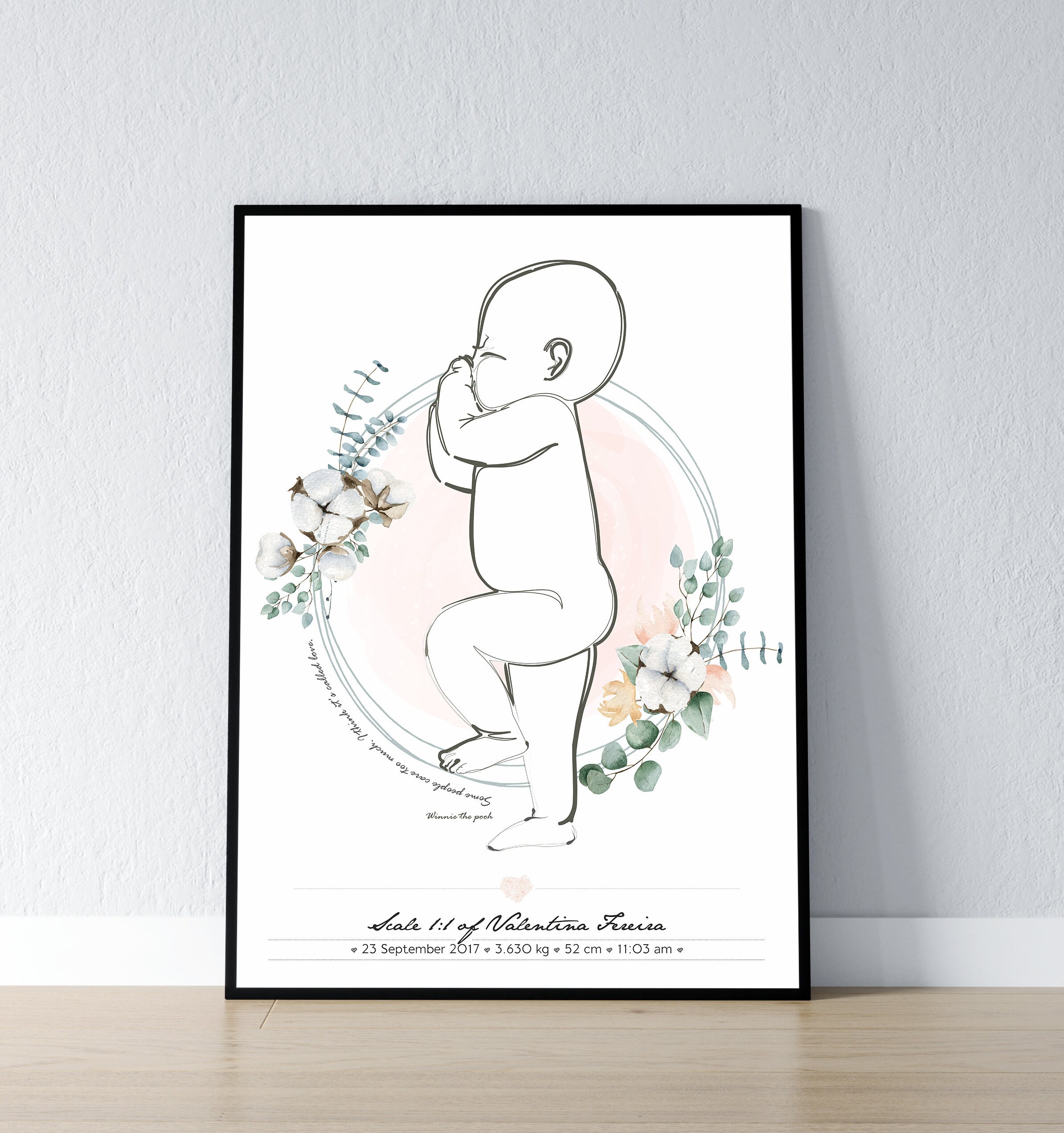 Birth Poster in Scale 1:1 | Personalized Baby Poster, Digital File - Etsy
