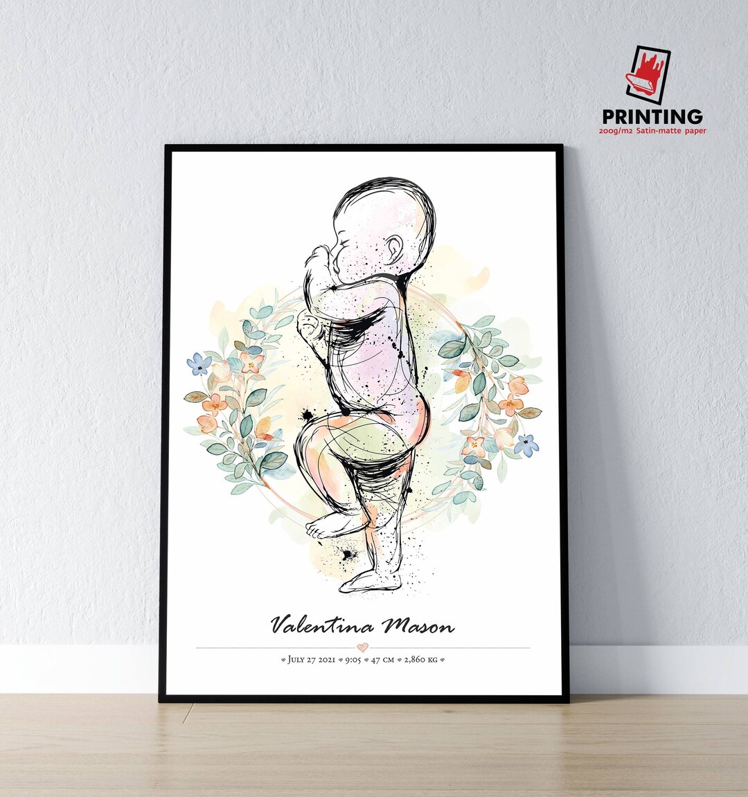 Birth Poster in Scale 1:1 | Personalized Baby Poster, Print Poster - Etsy