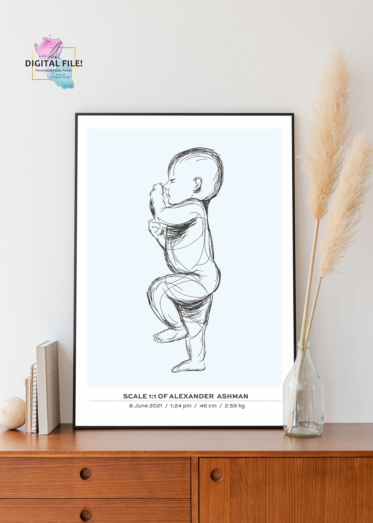 Life-size Baby Birth Poster – Custom 1:1 Scale Digital Download ...