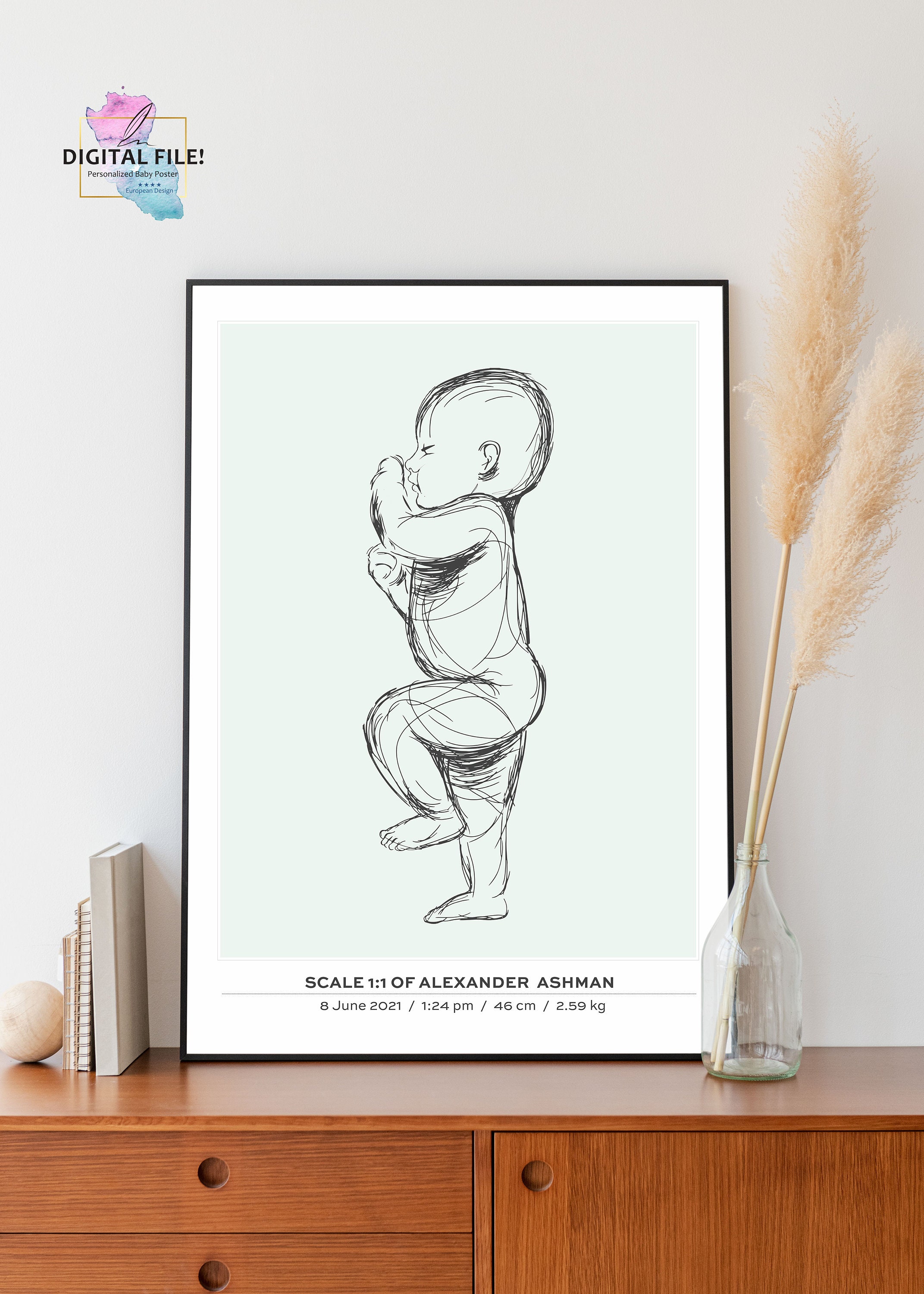 Life-size Baby Birth Poster – Custom 1:1 Scale Digital Download ...