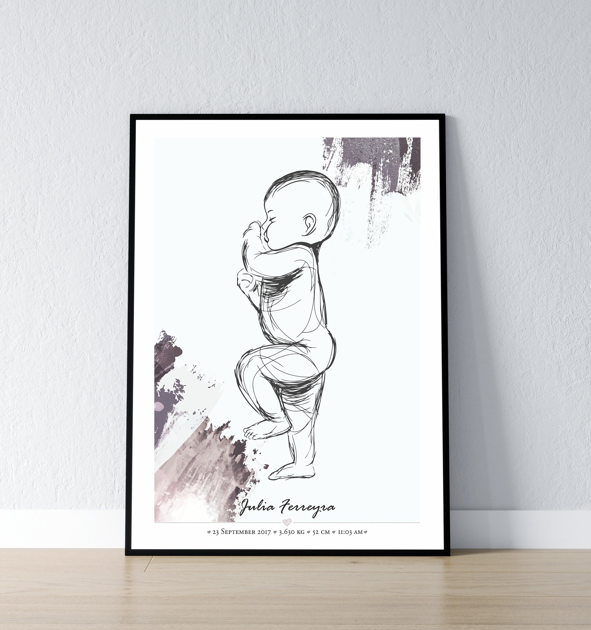 Birth Poster in Scale 1:1 Personalized Baby Poster Print - Etsy UK