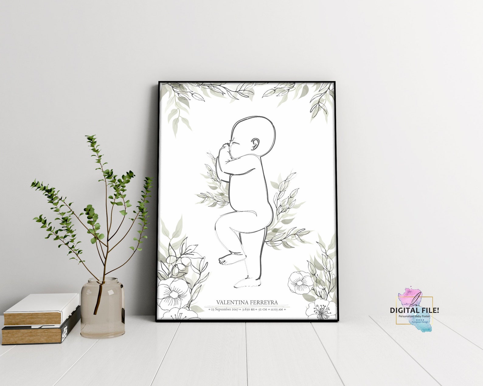 Birth Poster in Scale 1:1 | Personalized Baby Poster | Digital Files - Etsy