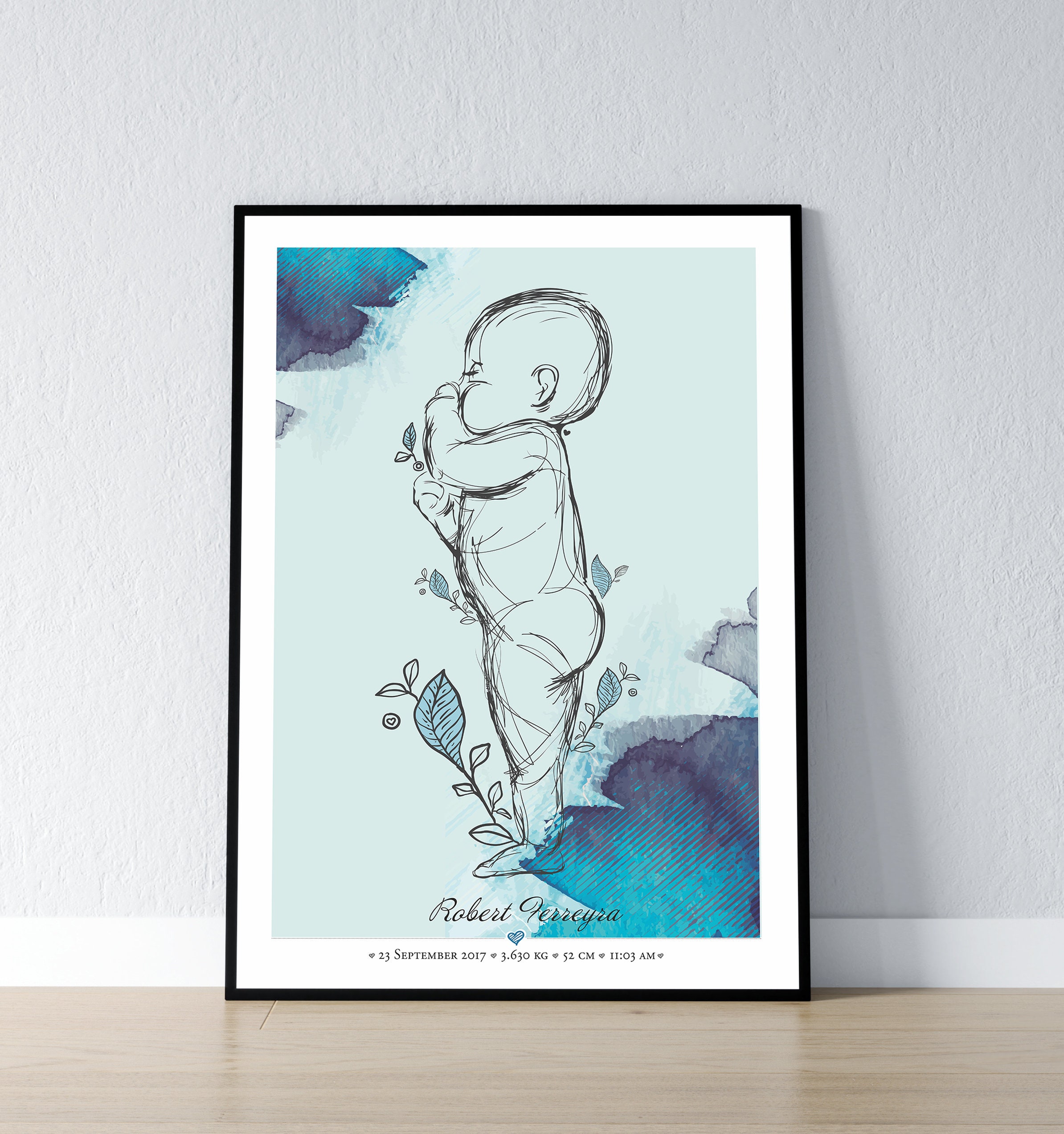 Birth Poster in Scale 1:1 | Personalized Baby Poster, Digital Files - Etsy