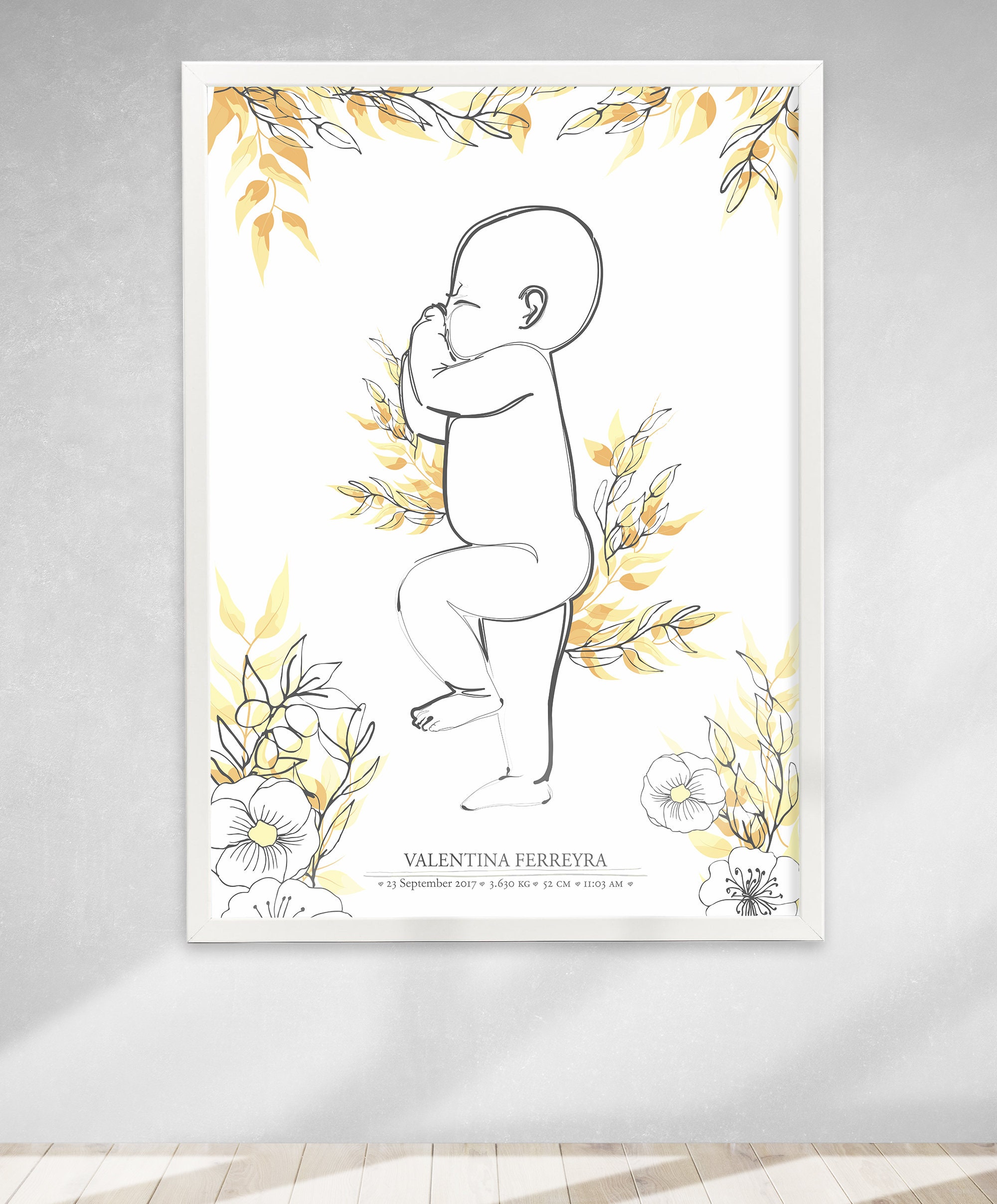 Birth Poster in Scale 1:1 | Personalized Baby Poster | Digital Files - Etsy