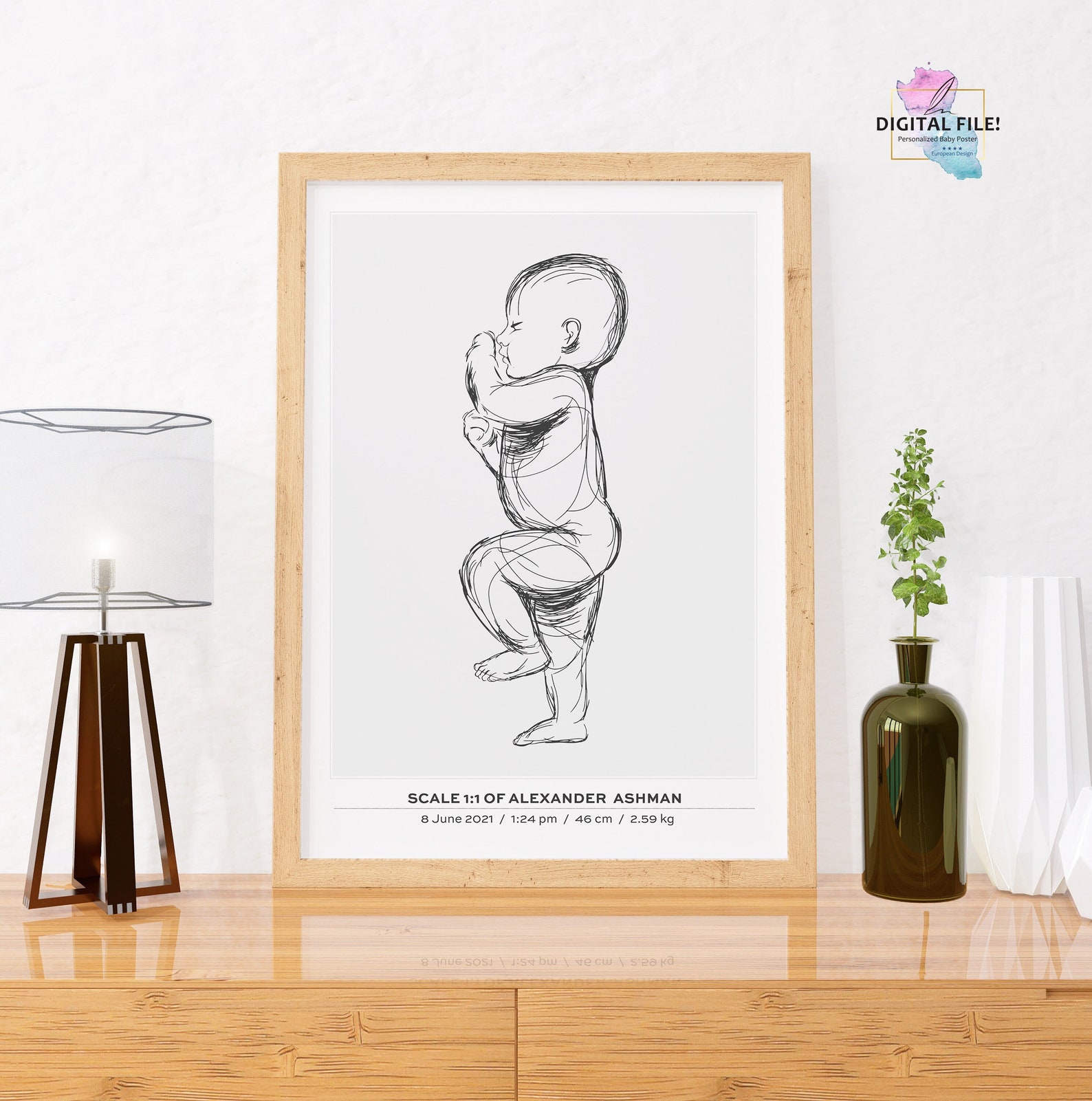 Life-size Baby Birth Poster – Custom 1:1 Scale Digital Download ...