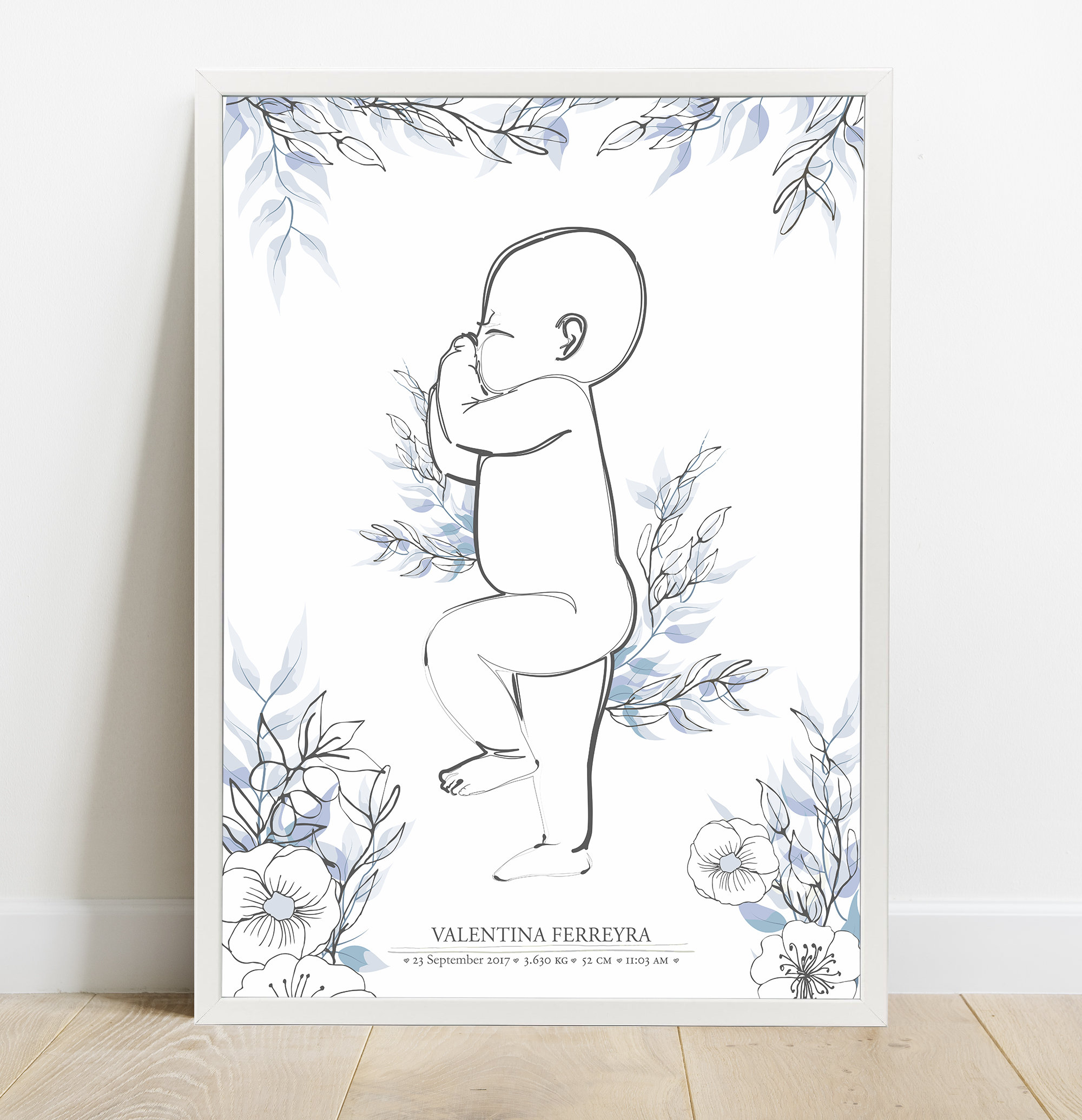 Birth Poster in Scale 1:1 Personalized Baby Poster Digital - Etsy