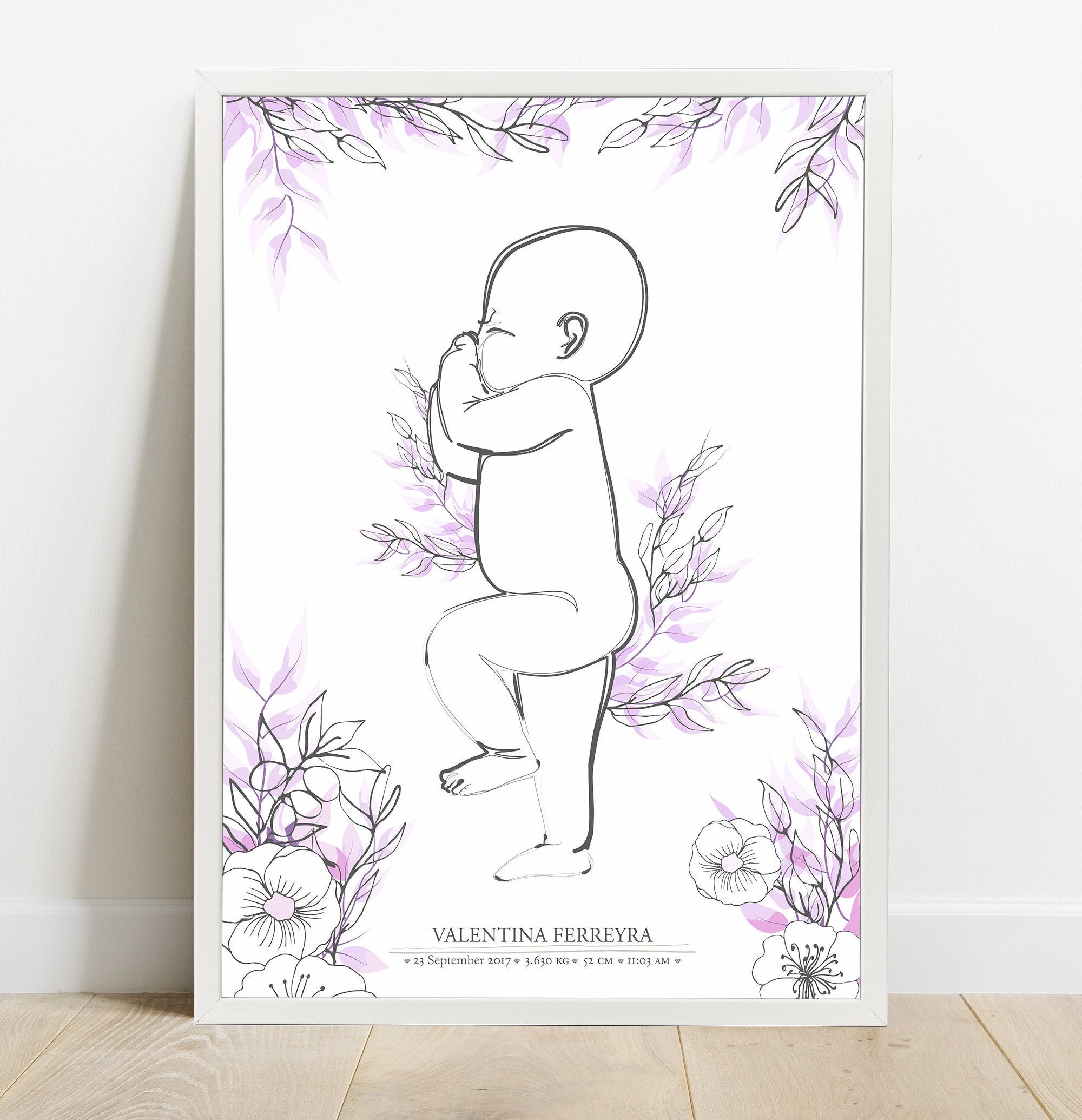 Birth Poster in Scale 1:1 | Personalized Baby Poster | Digital Files - Etsy