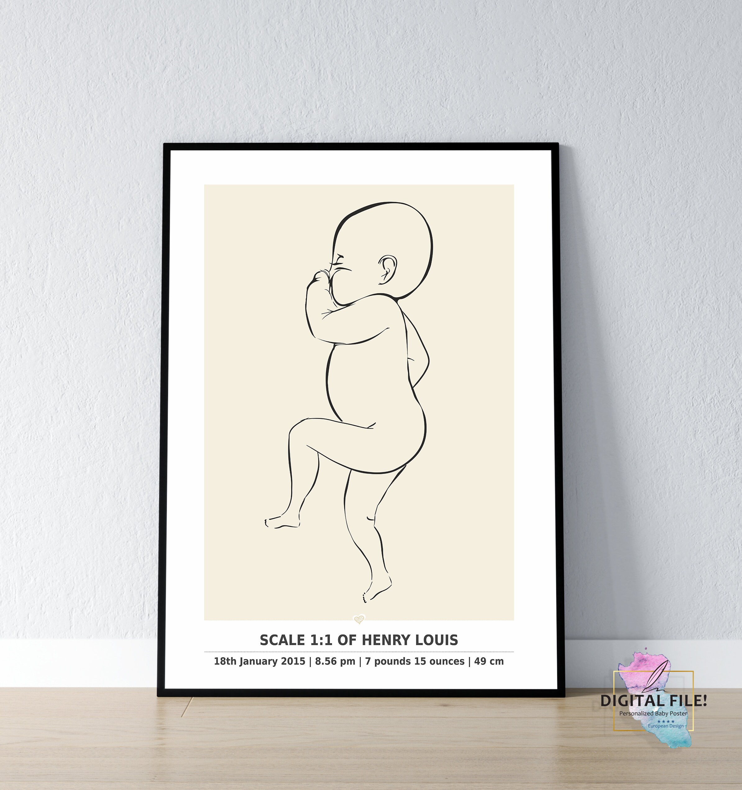 Birth Stats Poster, Baby Birth Stats, Birth Announcement, Birth Poster ...
