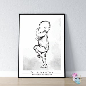 Birth Poster in Scale 1:1 | Personalized Baby Poster | Digital Files - Etsy