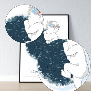 Birth Poster in Scale 1:1 | Custom Star Map | Personalized Baby Poster ...