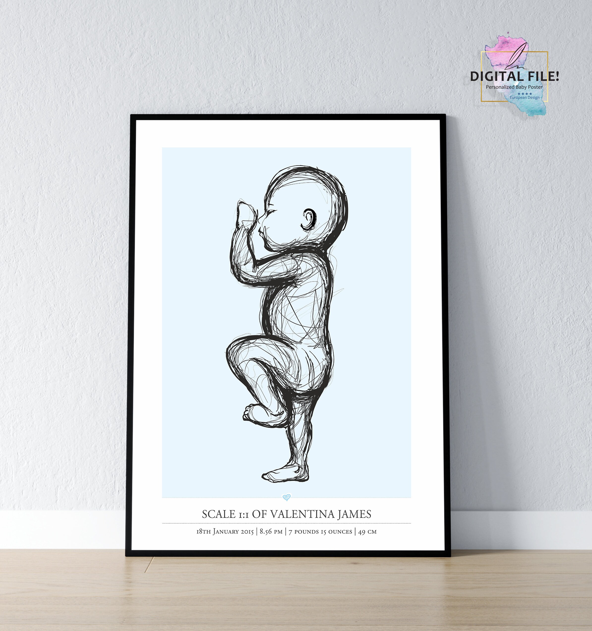 Birth Stats Poster Baby Birth Stats Birth Announcement | Etsy