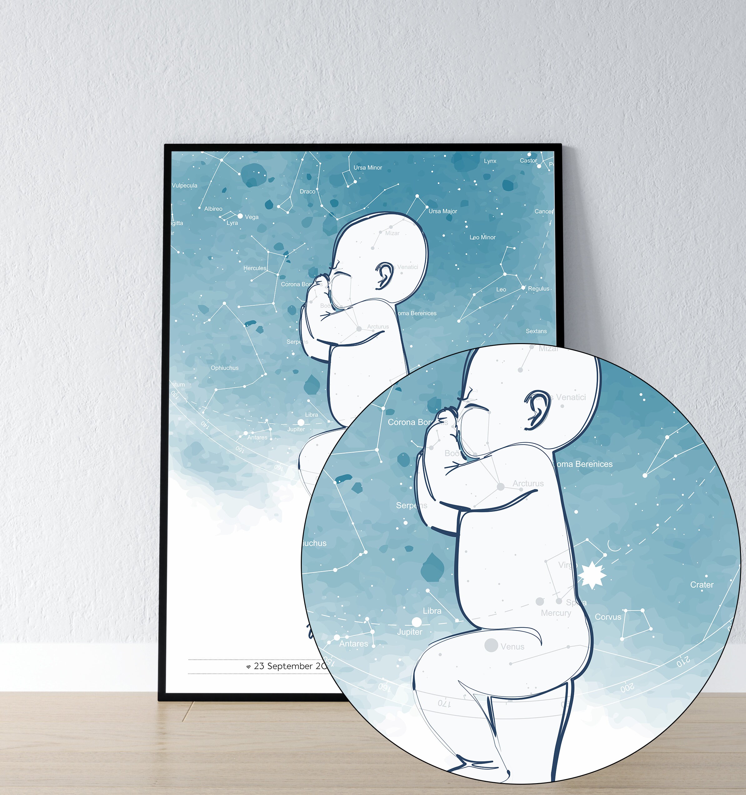 Birth Poster in Scale 1:1 Custom Star Map Personalized - Etsy
